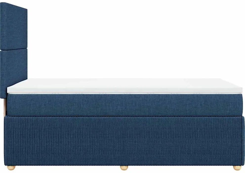 Box spring postel s matrací modrá 80x200 cm textil 3291882