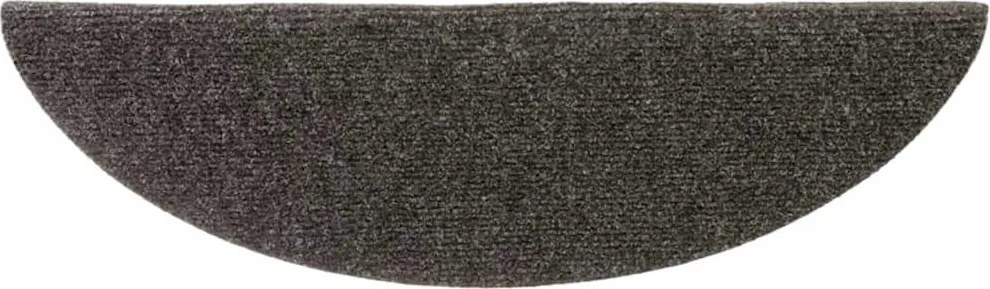 Schodové rohože samolepicí 10 ks 56x17x3 cm antracitové půlkulaté 149691