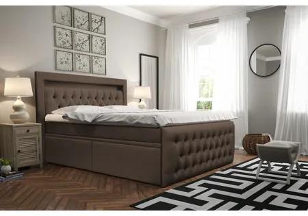 Čalouněná postel CESAR včetně úložného prostoru 140x200 Hnědá