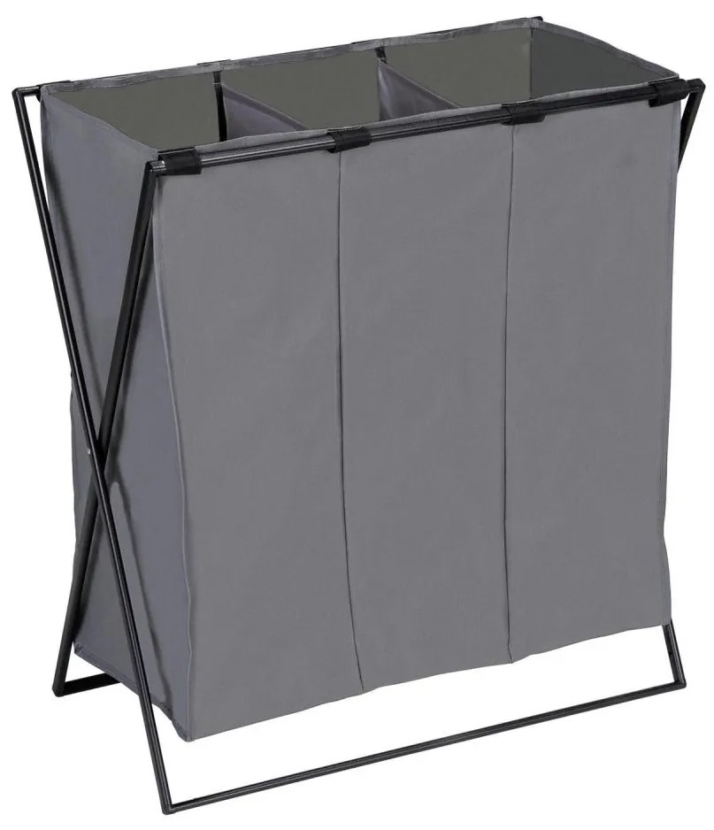WENKO 71297800 - Koš na prádlo TRIO 69x76 cm šedá/černá 71297800