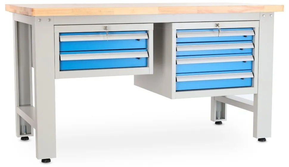 Dílenský stůl Solid OAK-24, 150 cm, 2 závěsné boxy, dub