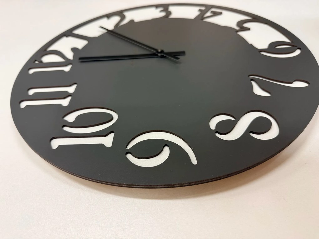 dřevo života Nástěnné hodiny CLOCK Zvolte barvu dekoru: Ořech, Zvolte velikost hodin (cm): 35x35, Barva ručiček: Černé