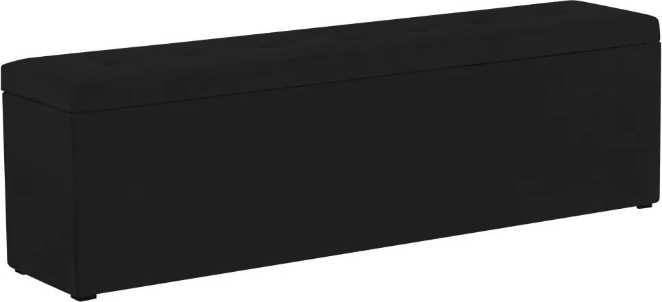 Černý otoman s úložným prostorem Windsor & Co Sofas Astro, 160 x 47 cm