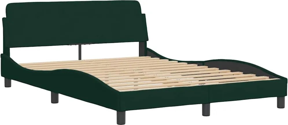 Rám postele bez matrace tmavě zelená 140 x 190 cm samet 3207920