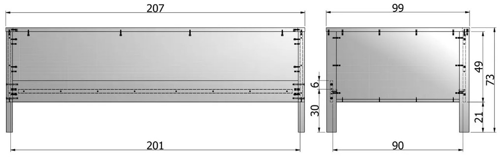 BF -70% WOOOD Zelená borovicová postel Warde 90 x 200 cm