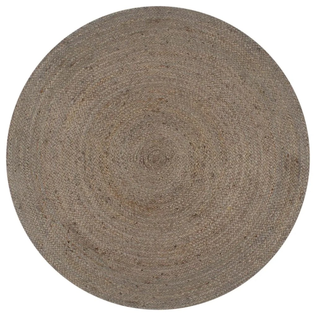 133662 vidaXL Ručně vyrobený koberec z juty kulatý 90 cm šedý