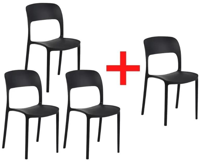 B2B Partner Jídelní židle REFRESCO, černá, 3+1 ZDARMA