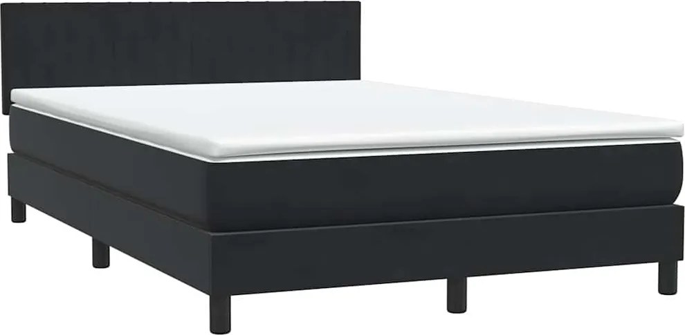 Box spring postel s matrací a LED černá 160x210 cm samet 3317081
