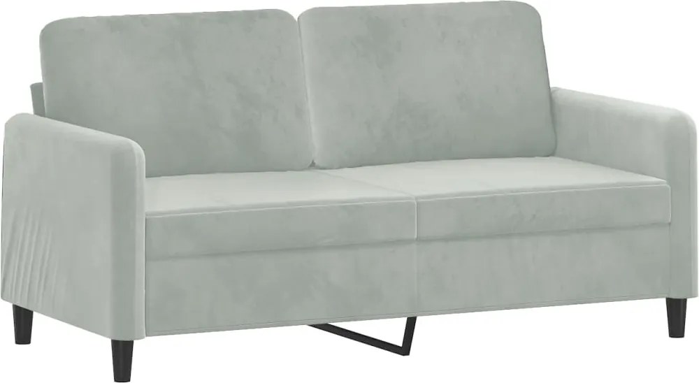 3dílná sedací souprava s polštáři světle šedá samet 3202004