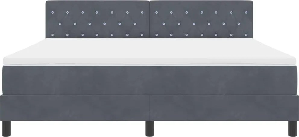 Postel s boxspringem s matrací Tmavě šedá 180 x 200 cm samet 3339123