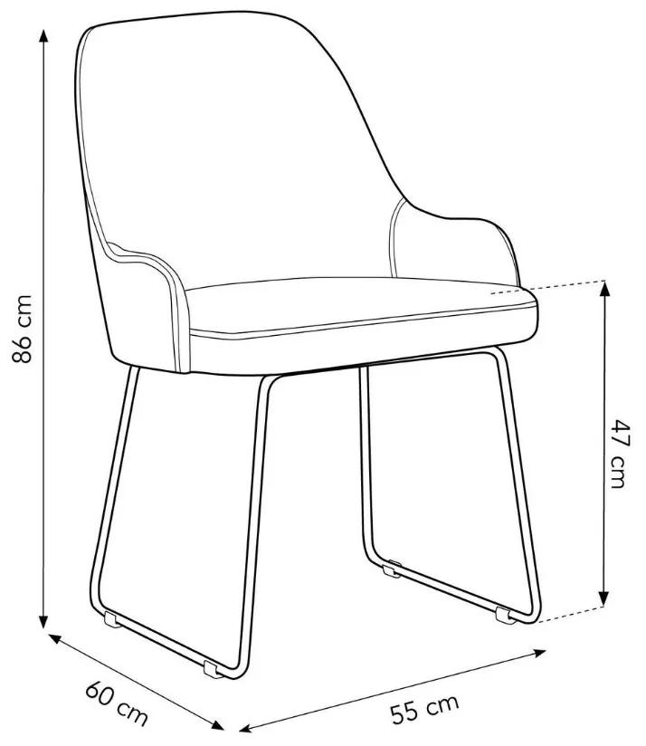 Béžová sametová jídelní židle MICADONI OLIVINE