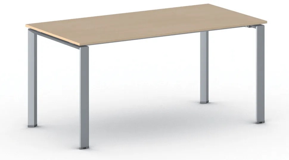 Jednací kancelářský stůl PRIMO INFINITY, 160x80 cm, šedostříbrná podnož, buk