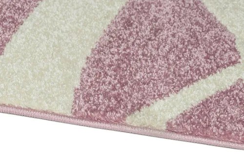 Koberce Breno Kusový koberec PORTLAND 57/RT4R, Růžová, Vícebarevné, 133 x 190 cm