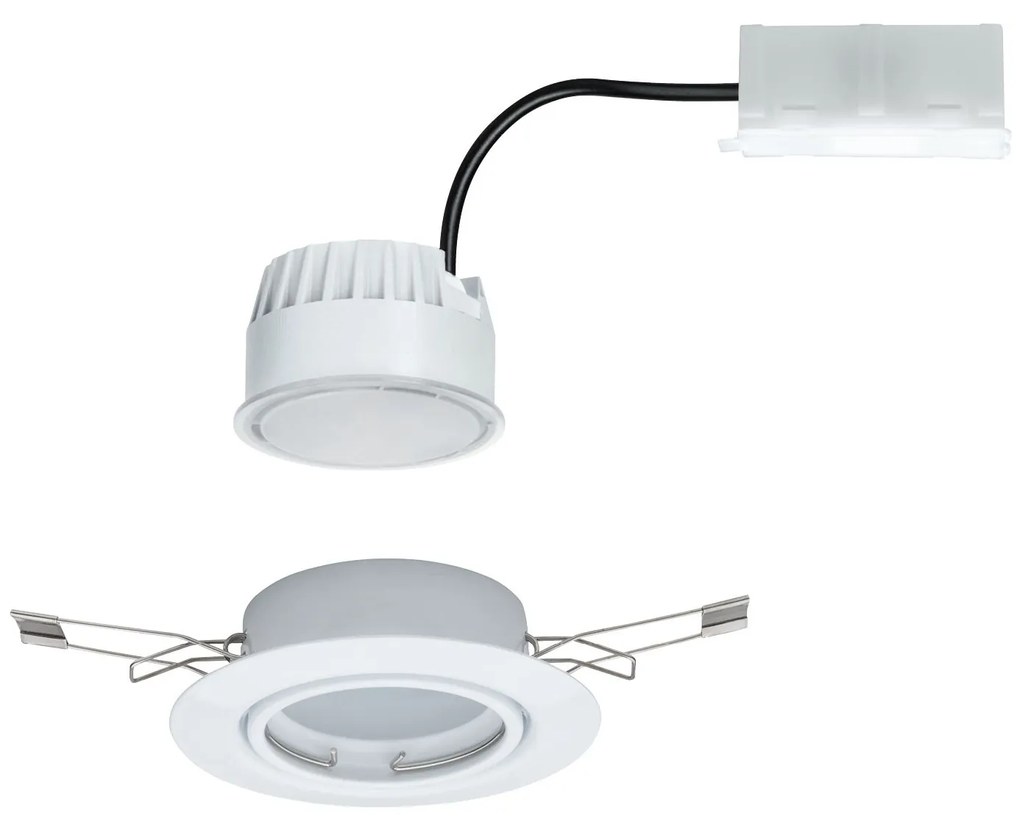 Paulmann 93413 LED base, bílá kulatá bodovka, 1x6,5W LED 3000K, prům. 9cm