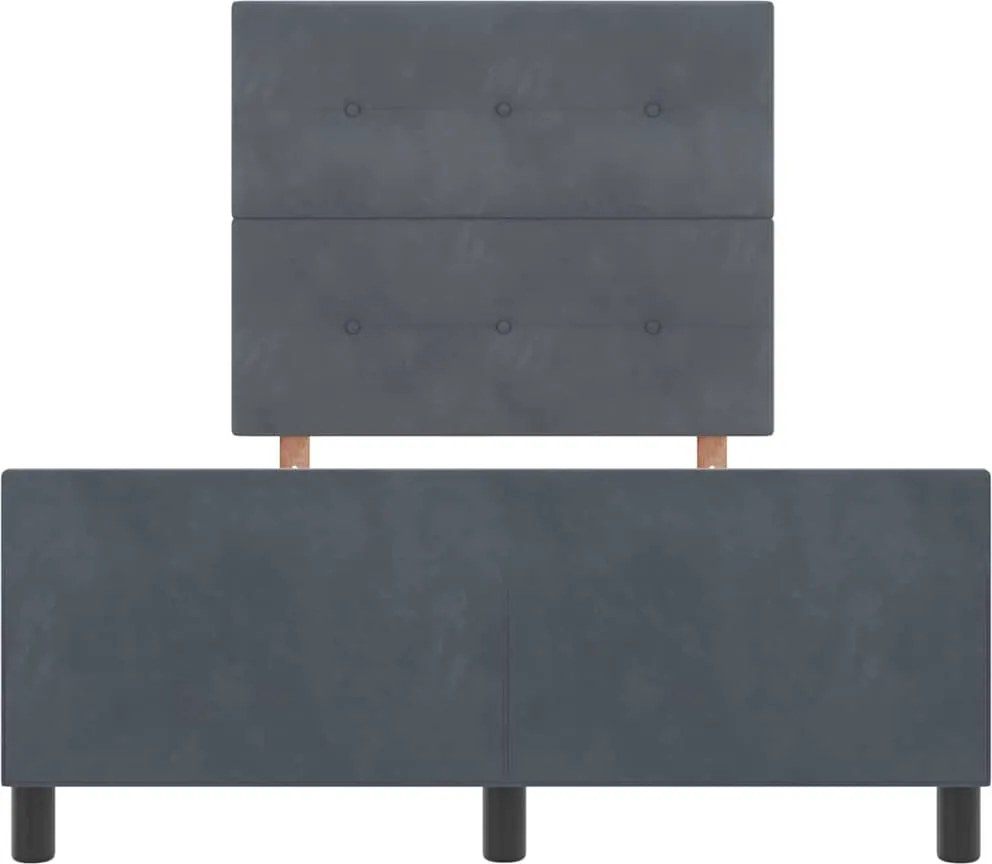 Postel s boxspringem s čelo Tmavě šedá 120 x 200 cm samet 3344934