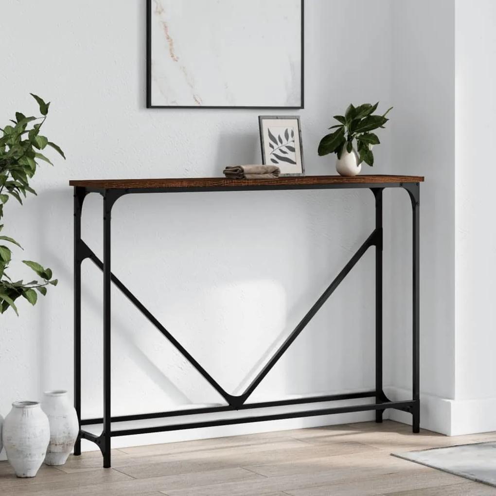 vidaXL Konzolový stolek 102 x 22,5 x 75 cm kompozitní dřevo [834133] Barva: hnědý dub
