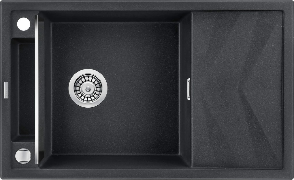 Deante Magnetic, granitový dřez na desku 820x500x219 mm Z/O, 3,5" + prostorově úsporný sifon, 1-komorový, grafitová metalíza, ZRM_G113