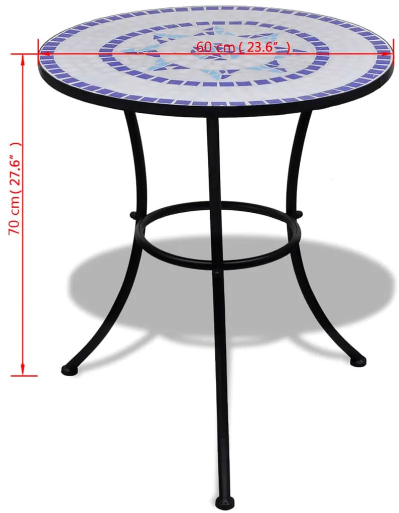 vidaXL Marketos 3dílný bistro set mozaikový keramický modro-bílý