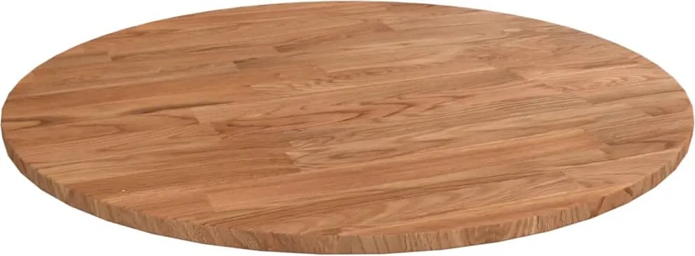Kulatá stolní deska světle hnědá Ø40x1,5cm ošetřený masivní dub 342959