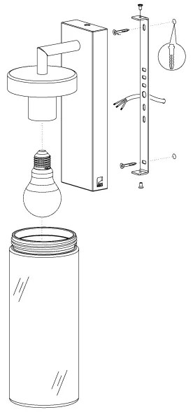 Eglo 97261 - Venkovní nástěnné svítidlo BOVOLONE 1xE27/60W/230V IP44