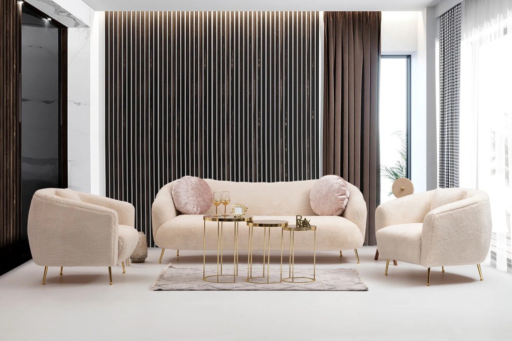 Atelier del Sofa 3-místná pohovka Istiridye - Beige, Béžová