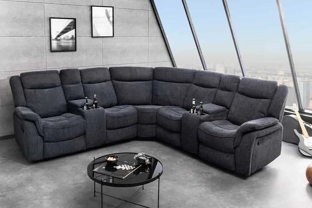 Designová rohová sedačka Movie 270 cm tmavě šedá