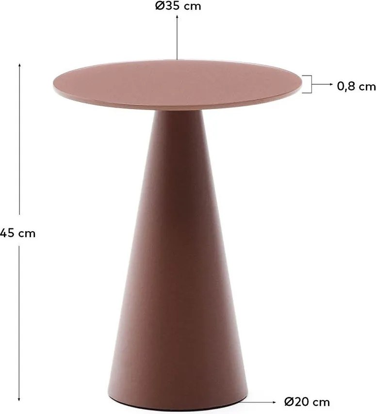 Kulatý odkládací stolek se skleněnou deskou ø 35 cm Wilshire – Kave Home