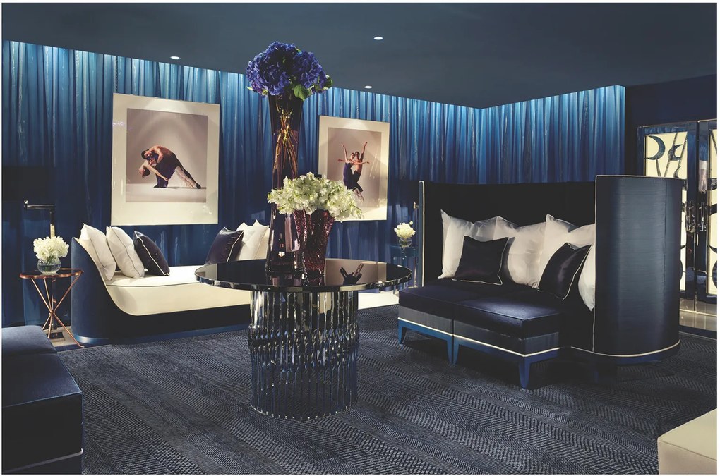 Diamond Carpets India, Ručně vázaný kusový koberec Diamond DC-MCN Medium blue/silver, 245x305, modrá, chodba / předsíň