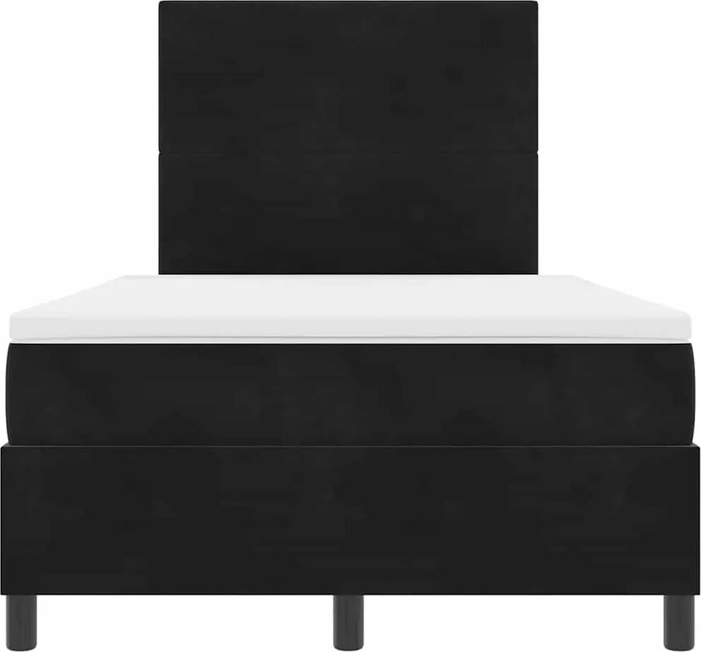 Postel s boxspringem s čelo Černý 120 x 190 cm samet 3339820