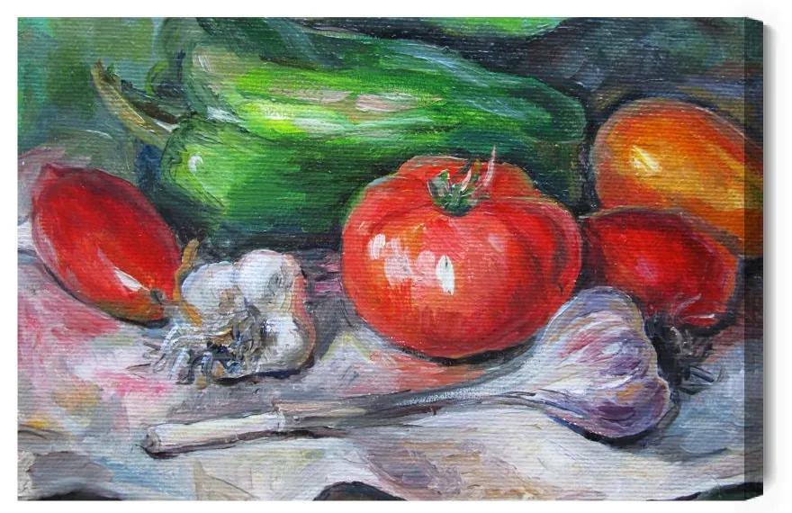 Obraz Malované Zátiší, Zelenina Nedostatek Nedostatek Plátno Canvas 30x20