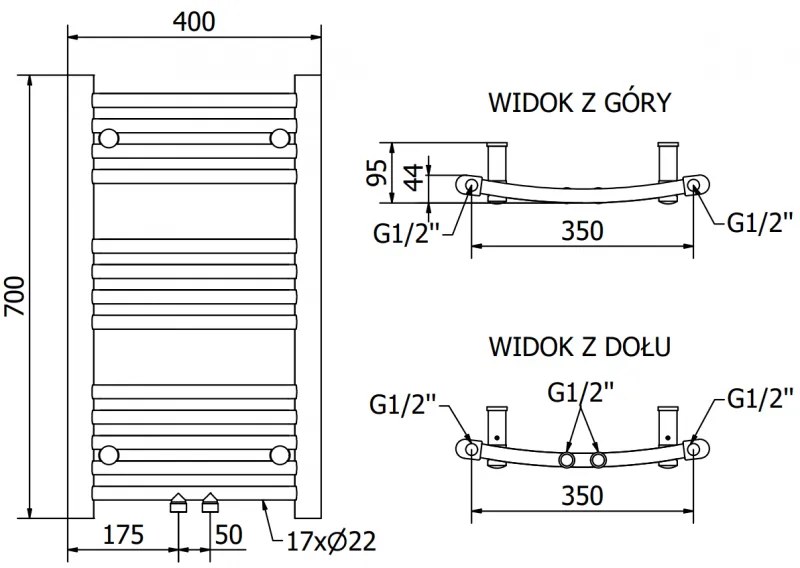 Mexen Ares, elektrické topné těleso 700 x 400 mm, 300 W, antracitová, W102-0700-400-2300-66