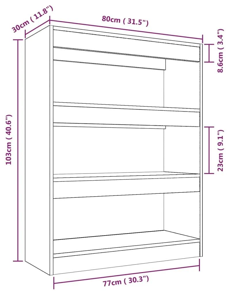 Knihovna/dělicí stěna šedá sonoma 80x30x103 cm kompozitní dřevo