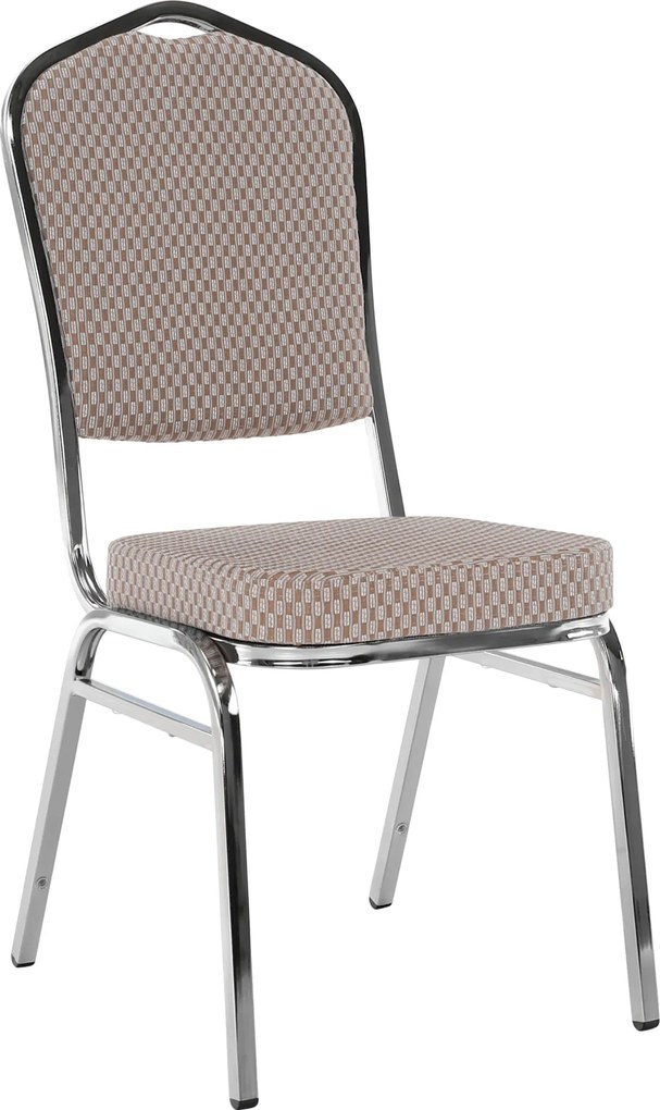 Stohovatelná židle, béžová/vzor/chrom, ZINA 3 NEW