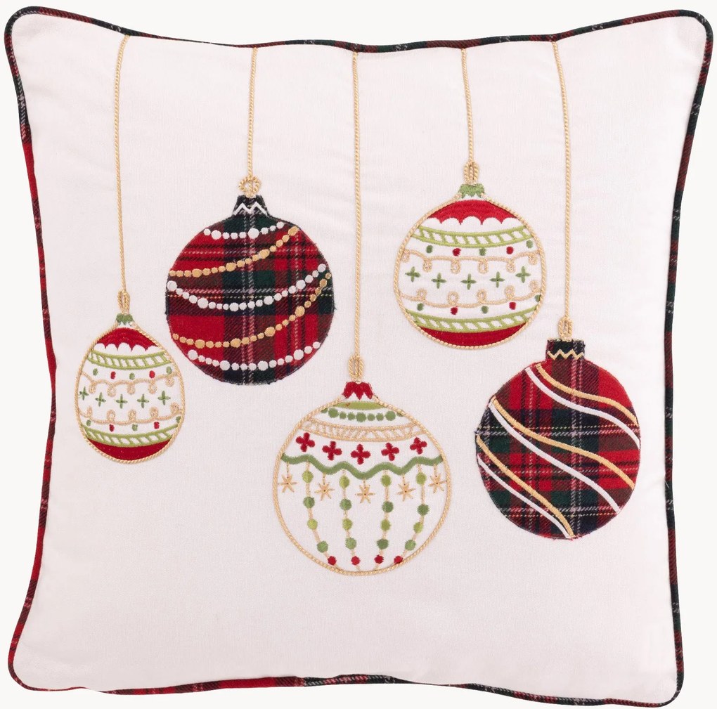 Bavlněný vánoční polštář Christmas Baubles