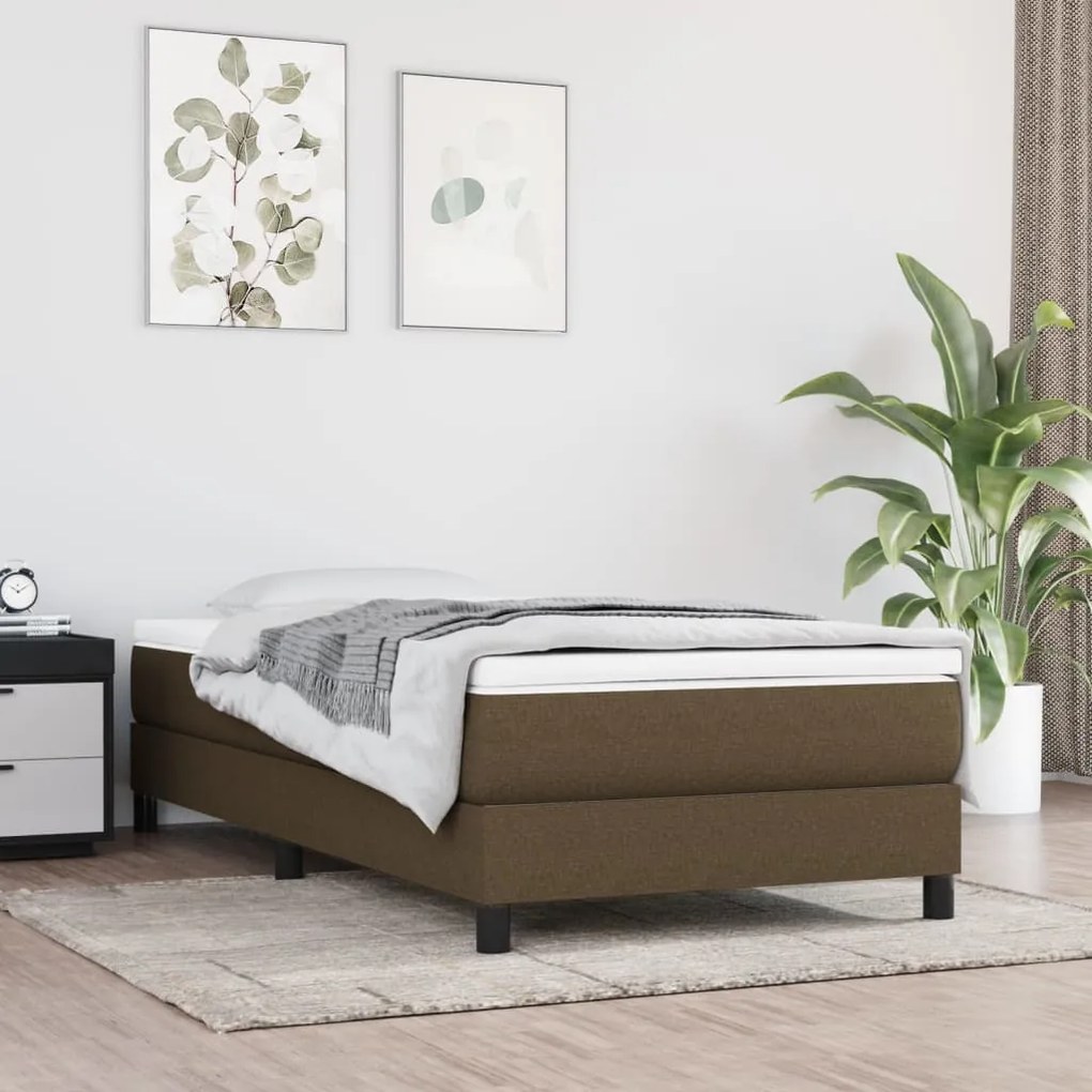 Rám postele s boxspringem tmavě hnědá 80 x 200 cm textil 3120471