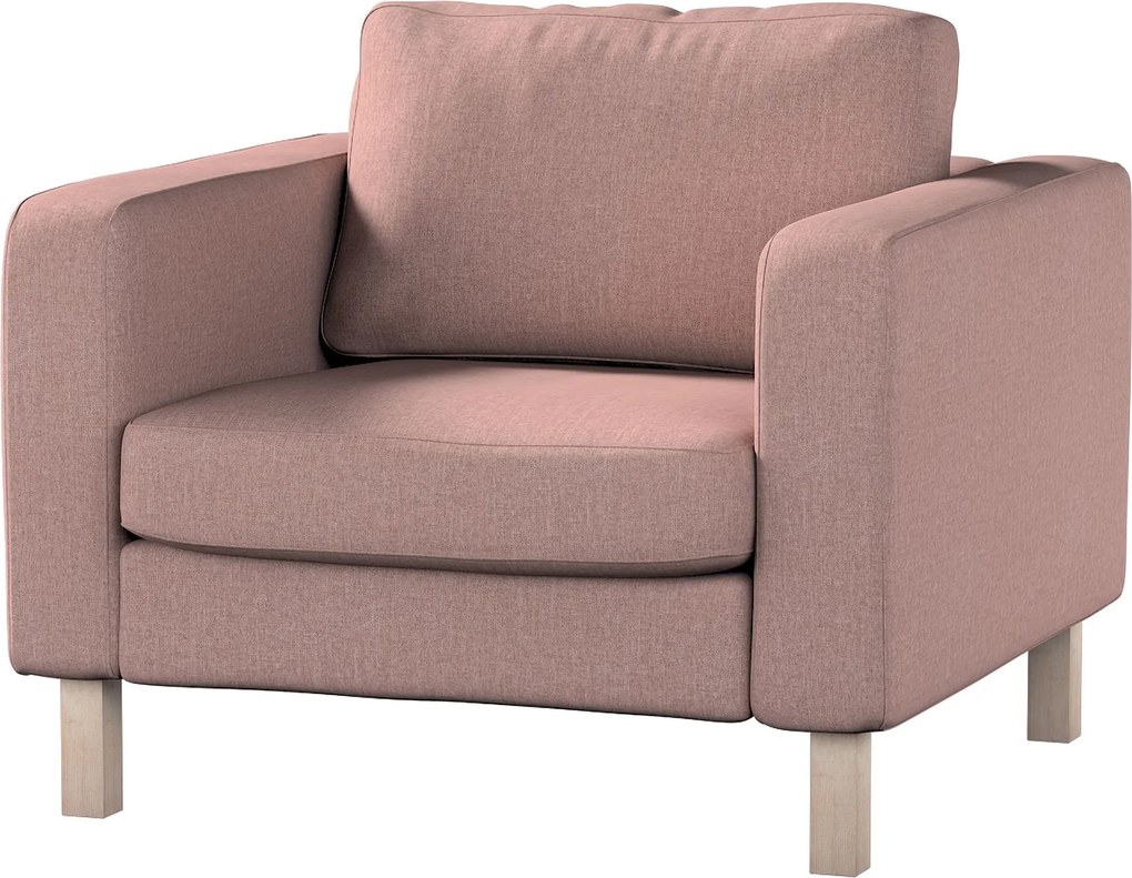 Potah na křeslo IKEA Karlstad, krátký barva růžová látka pletený vzor