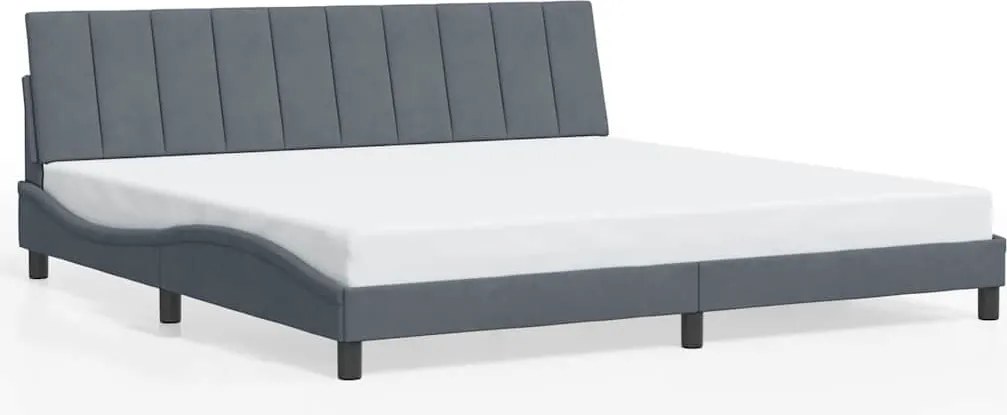 Rám postele bez matrace Hanko tmavě šedý 200 x 200 cm samet 3207868