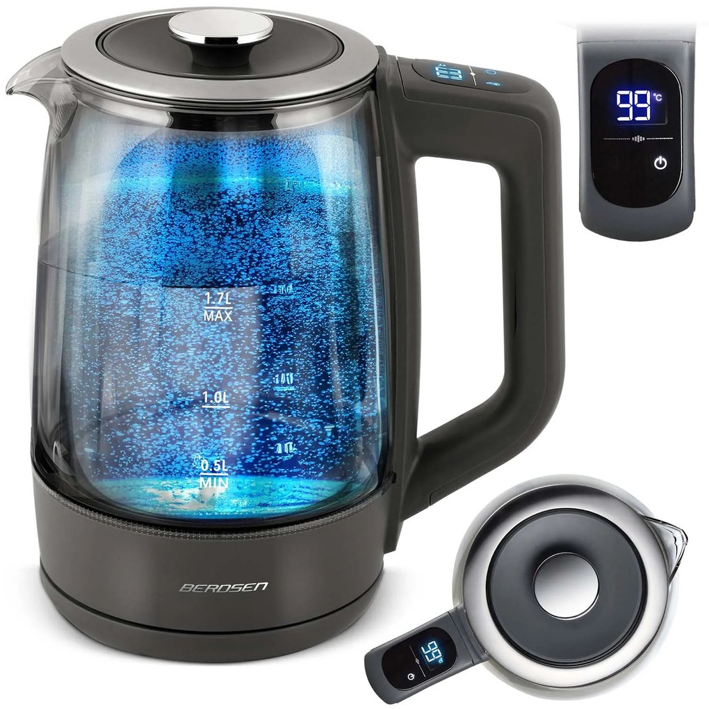 Skleněná rychlovarná konvice Berdsen BD-711 1,7 l