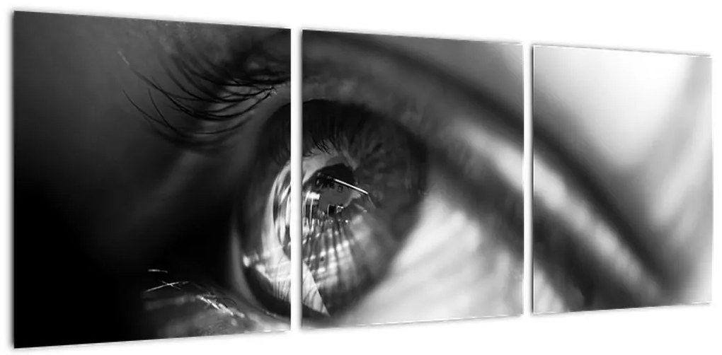 Černobílý obraz - detail oka