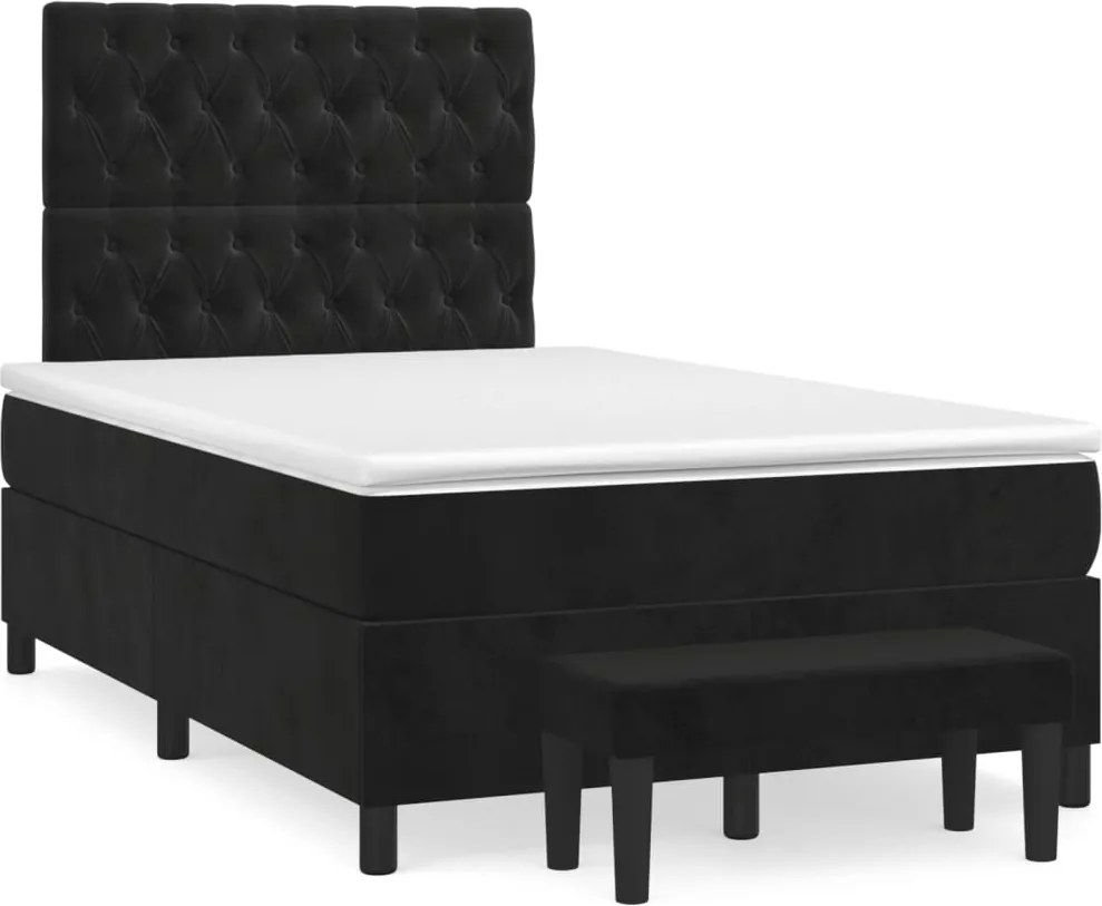 Box spring postel s matrací černá 120 x 200 cm samet 3138015