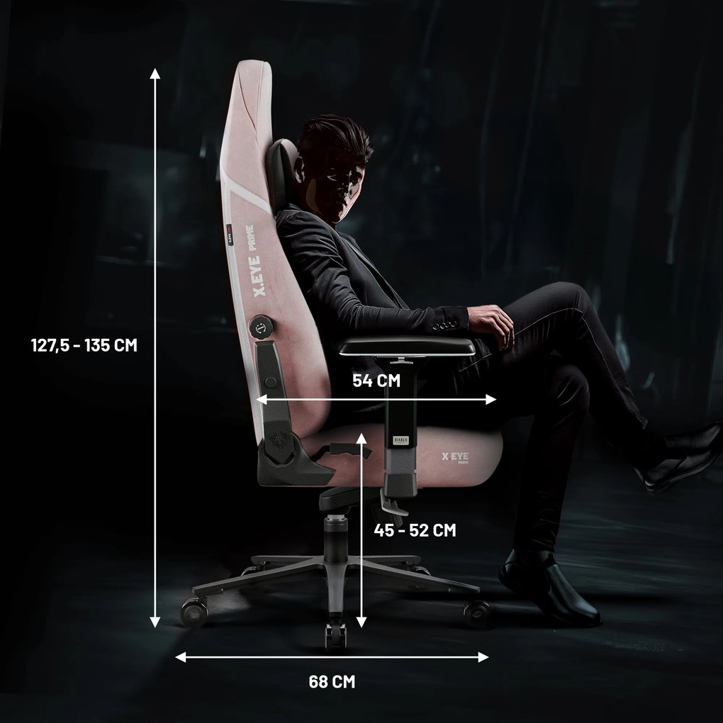 Herní židle Normal Size, černo-růžová: Diablo X-Eye Prime Akira Pink