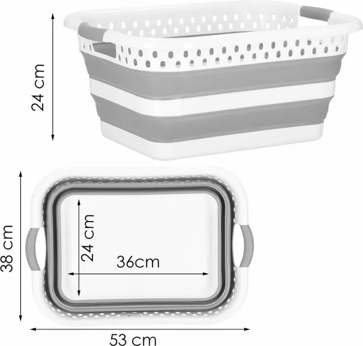 Skládací koš s uchy 24l SPRINGOS HA5109