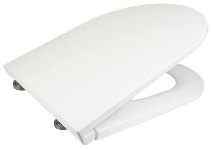 MEREO - Samozavírací WC sedátko slim, duroplast, bílé, s odnímatelnými panty CLICK CSS113S
