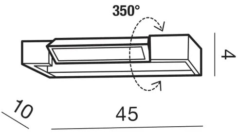 LED nástěnné svítidlo Dali 45 4000K bílé