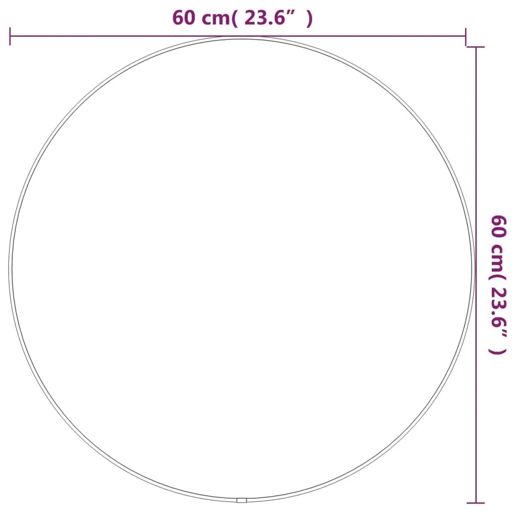 Nástěnné zrcadlo černé Ø 60 cm kulaté - Default Title