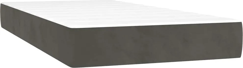 Box spring postel s matrací a LED tmavě šedá 120 x 190 cm samet 3270172