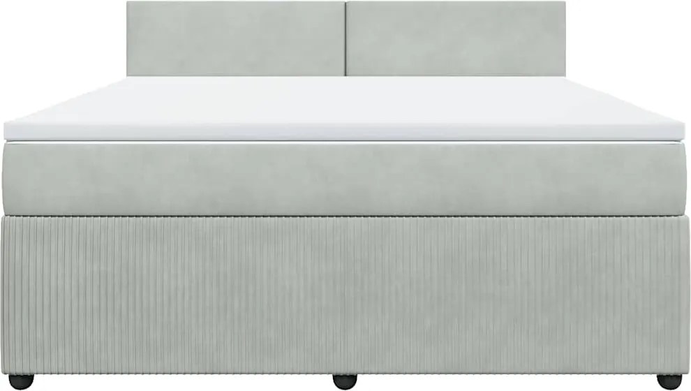 Box spring postel s matrací světle šedá 180x200 cm samet 3287800