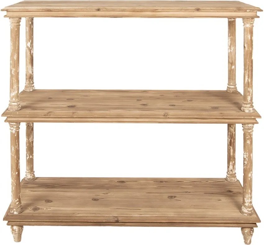 Přírodní antik dřevěný konzolový stolek / regál Bookrino - 110*40*113 cm