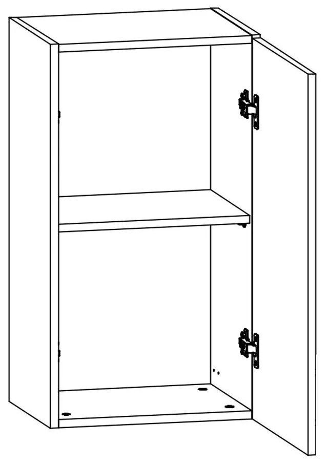 ASPEN gr | horní skříňka G40 | PRAVÁ | šedá lesk