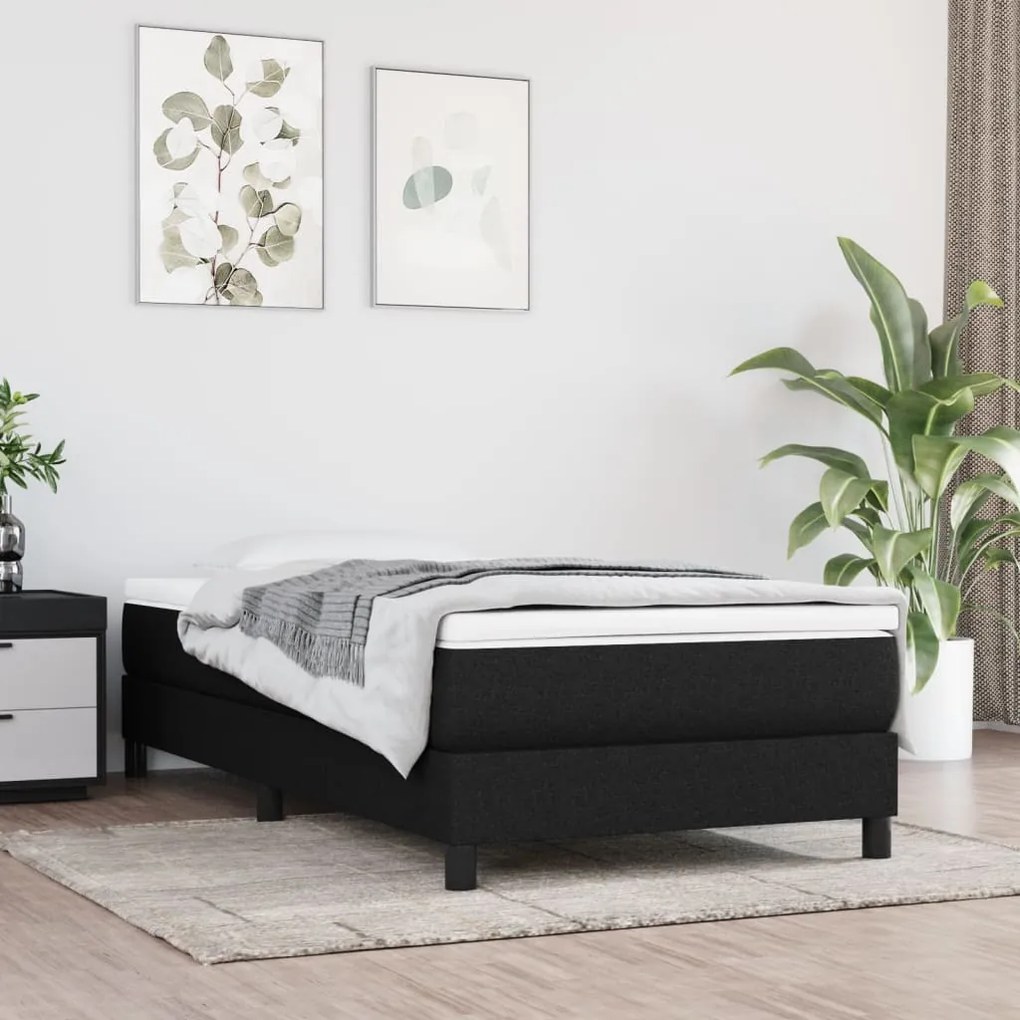 Rám postele s boxspringem černá 90x200 cm textil 3120486